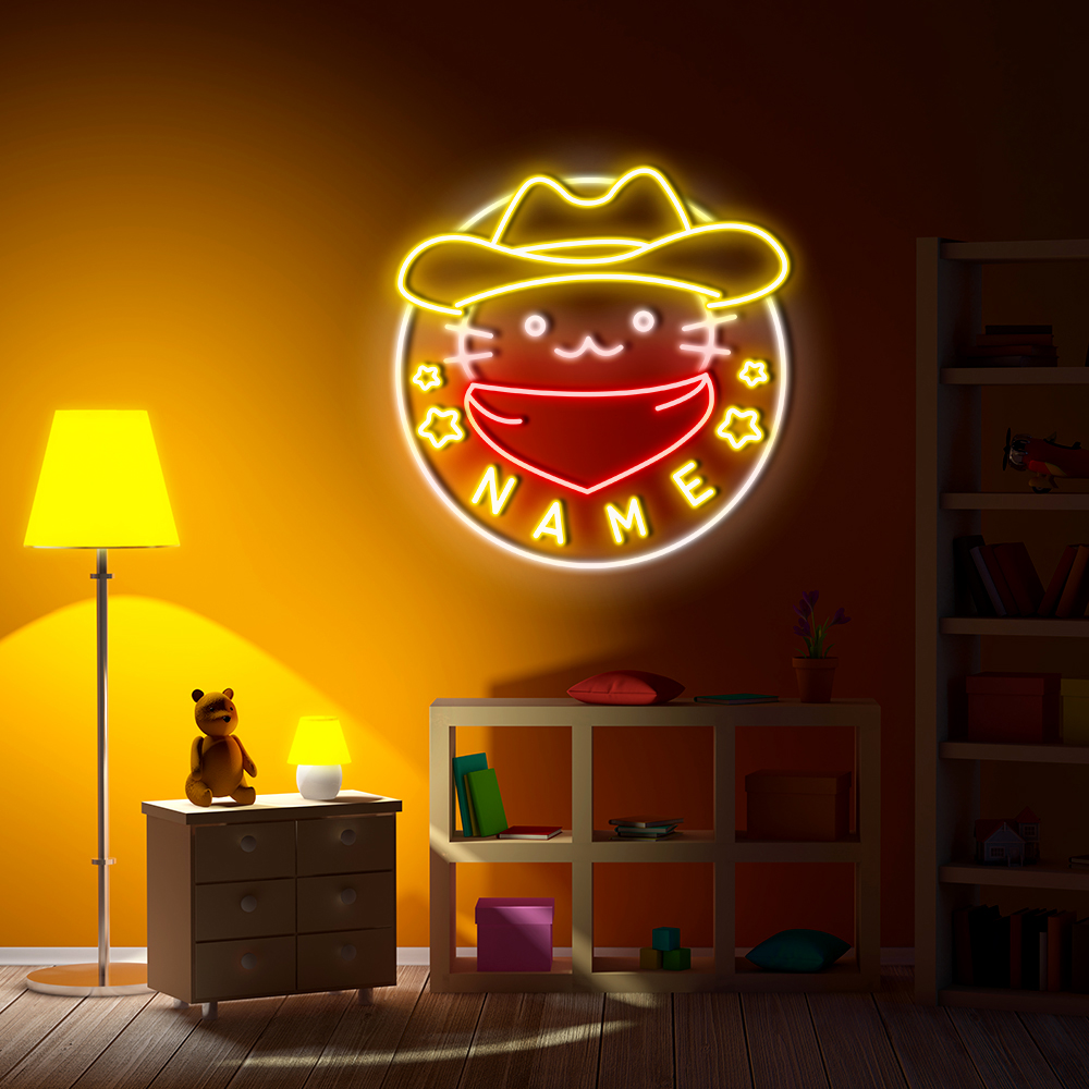 CowBoy Bar Decor Light Sign - Custom Personalised LED Neon Signs ...