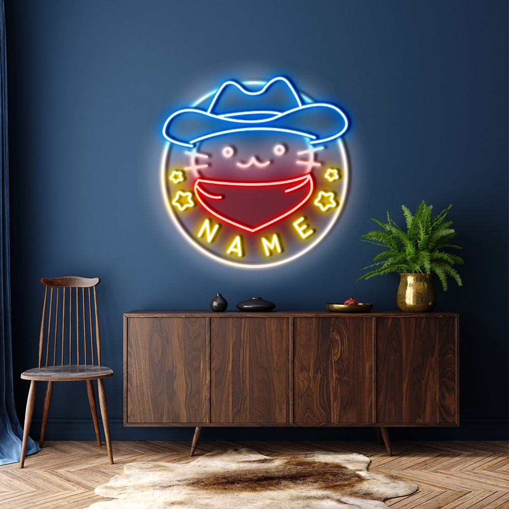 CowBoy Bar Decor Light Sign - Custom Personalised LED Neon Signs ...