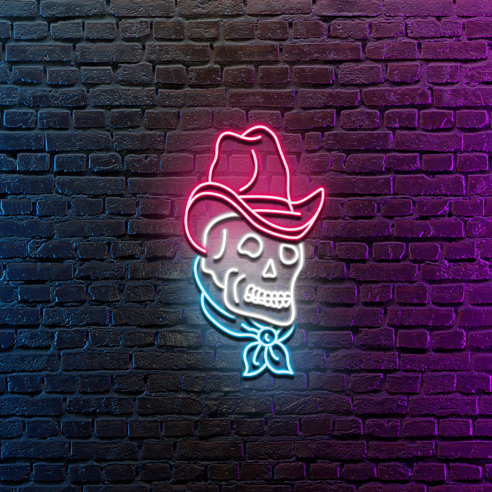 Skull Cowboy Custom LED Neon - Custom Personalised LED Neon Signs ...