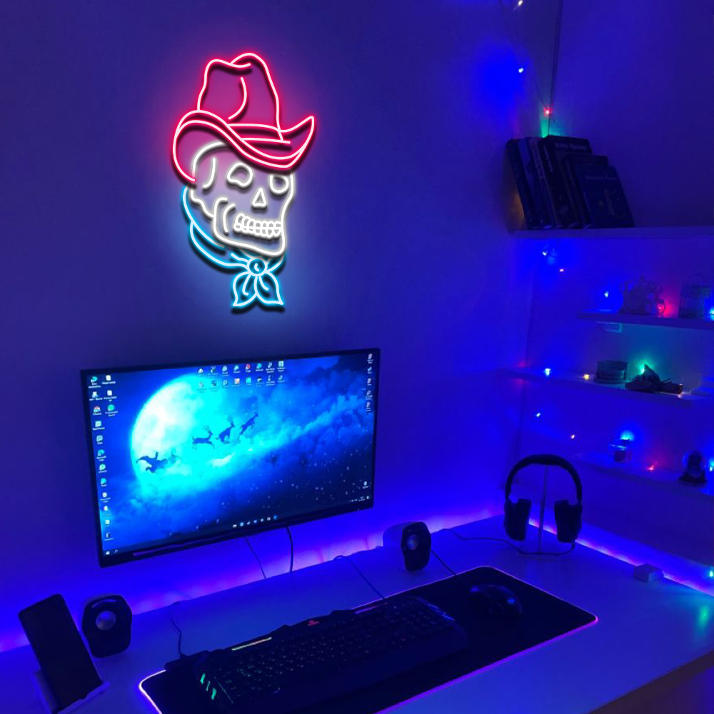 Skull Cowboy Custom LED Neon - Custom Personalised LED Neon Signs ...