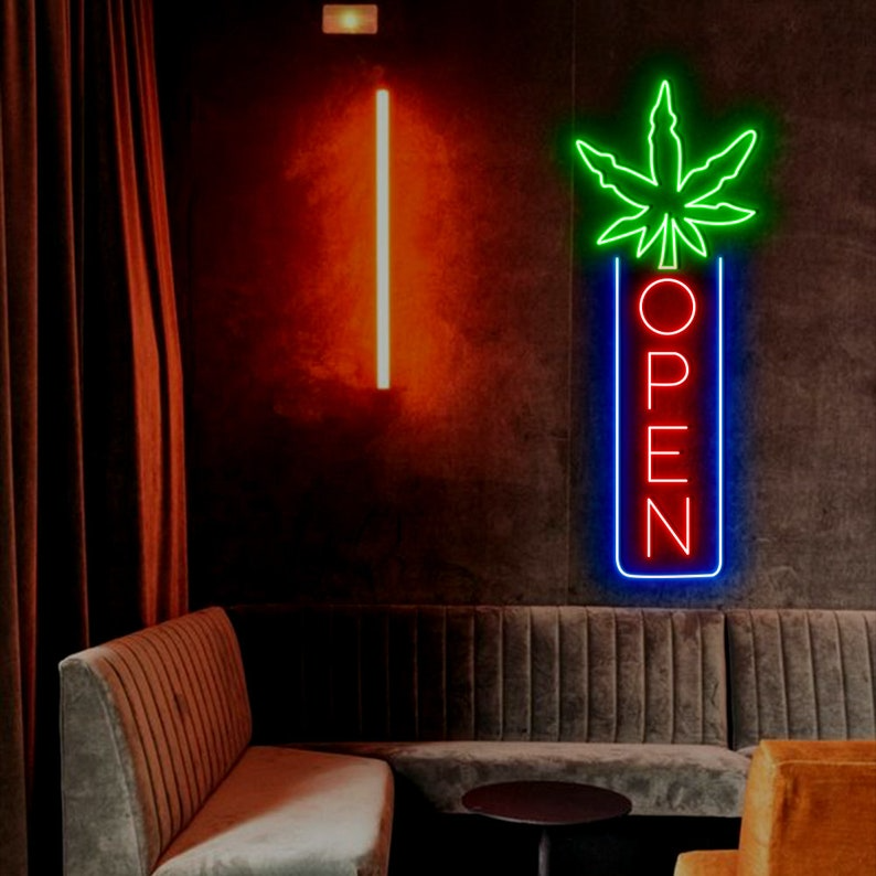 Cannabis Open Custom Neon Sign - Custom Personalised LED Neon Signs ...