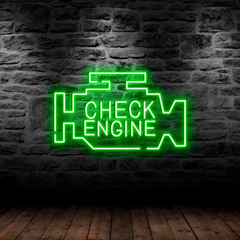 Check Engine Custom Neon Sign - Custom Personalised LED Neon Signs ...