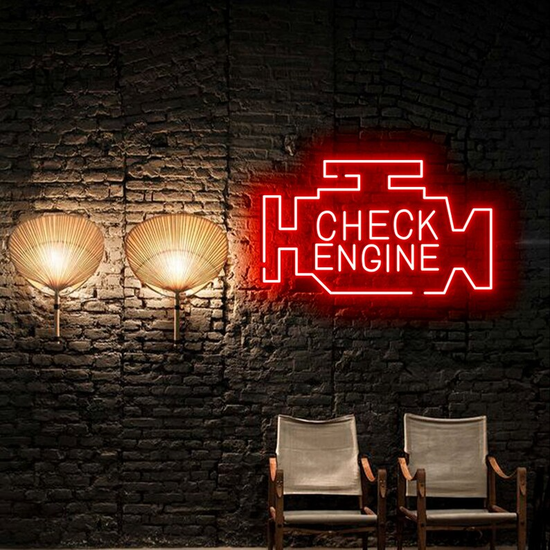 Check Engine Custom Neon Sign - Custom Personalised LED Neon Signs ...