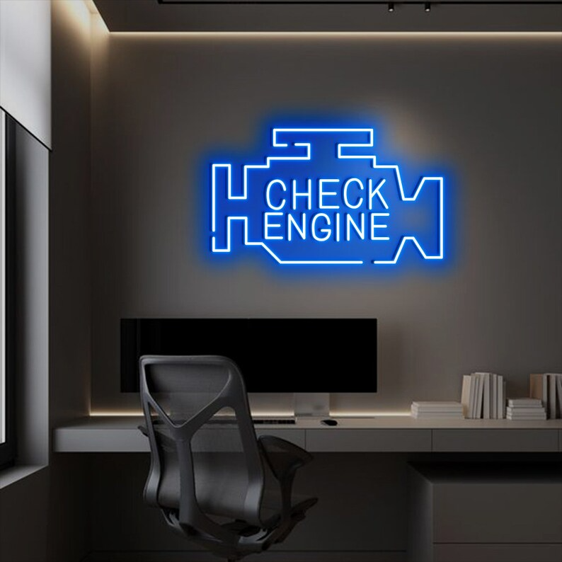 Check Engine Custom Neon Sign - Custom Personalised LED Neon Signs ...