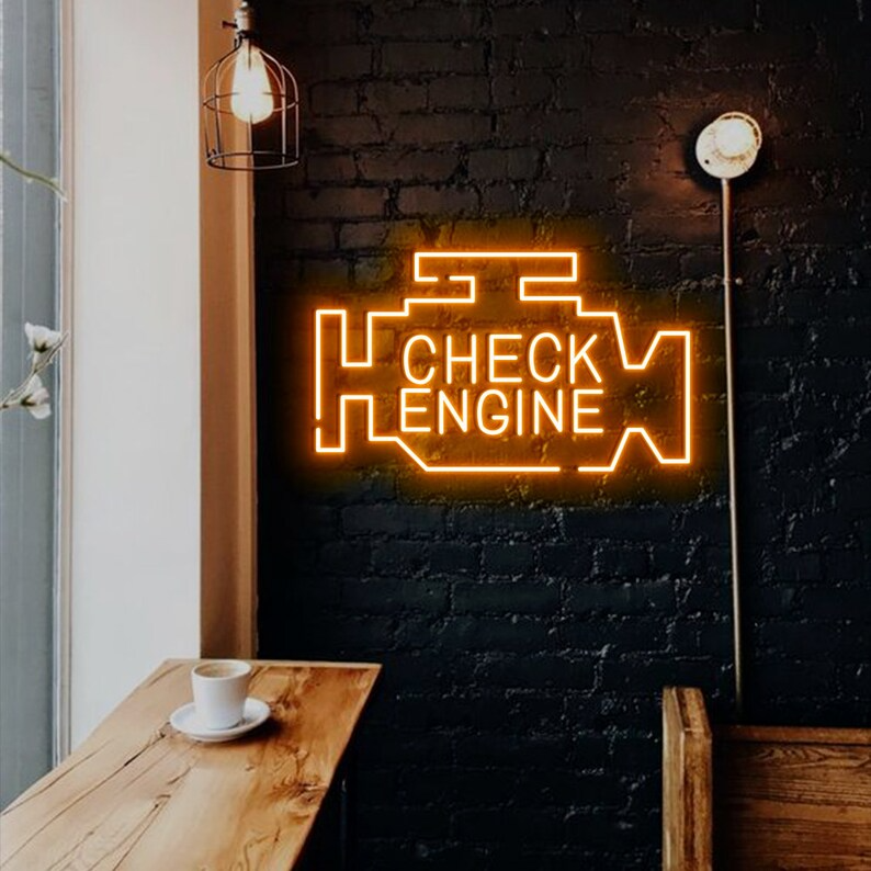 Check Engine Custom Neon Sign - Custom Personalised LED Neon Signs ...