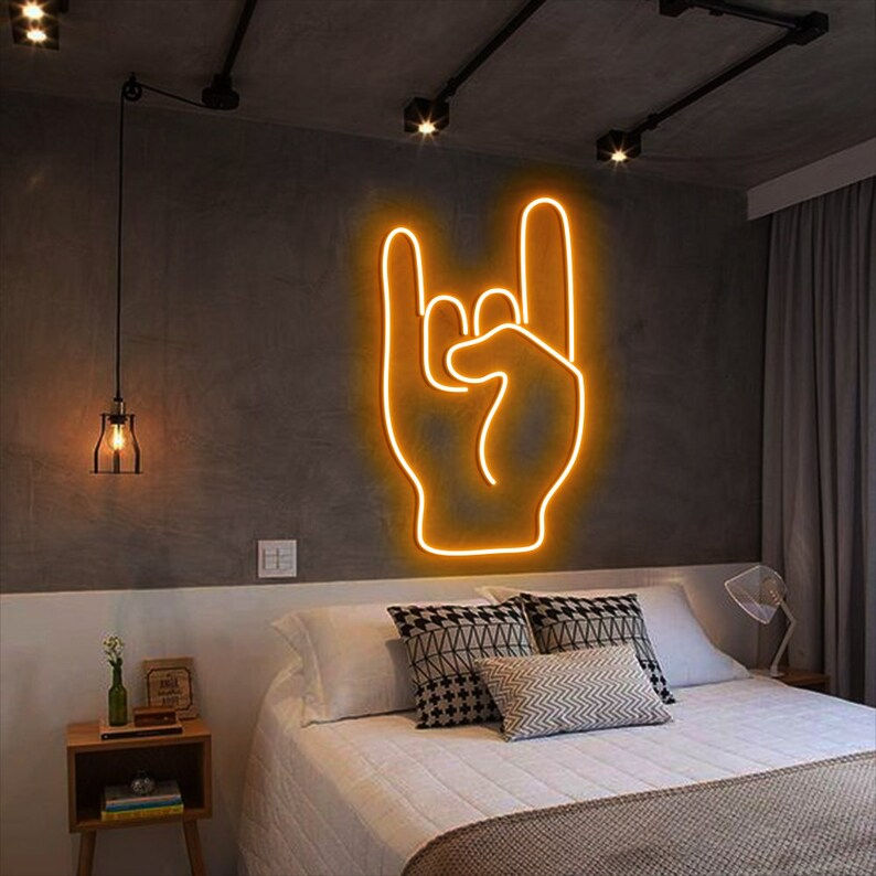 Rock Neon Sign - Custom Personalised LED Neon Signs, Handmade Neon Light