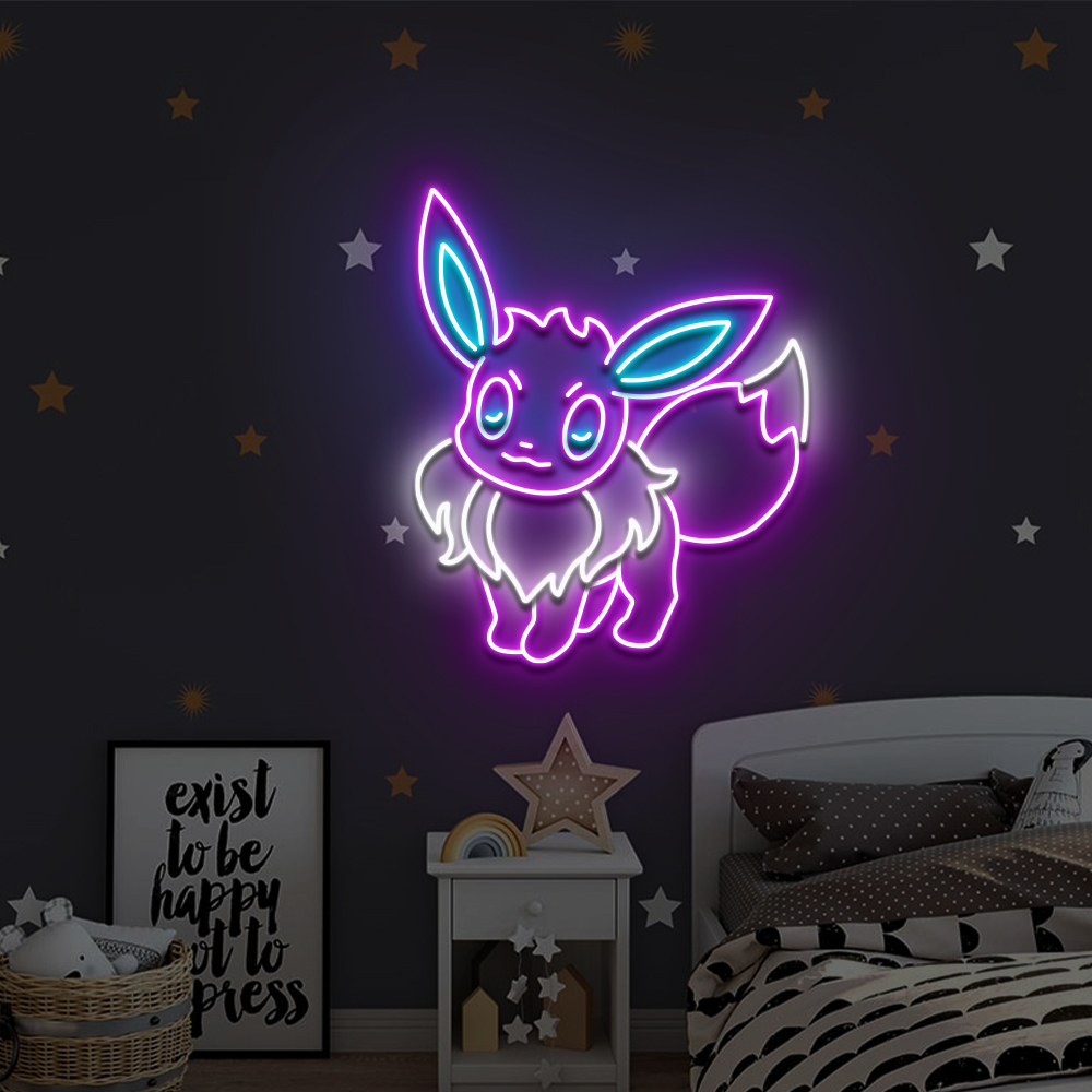 Pokemon Eevee Neon Sign - Custom Personalised LED Neon Signs, Handmade ...