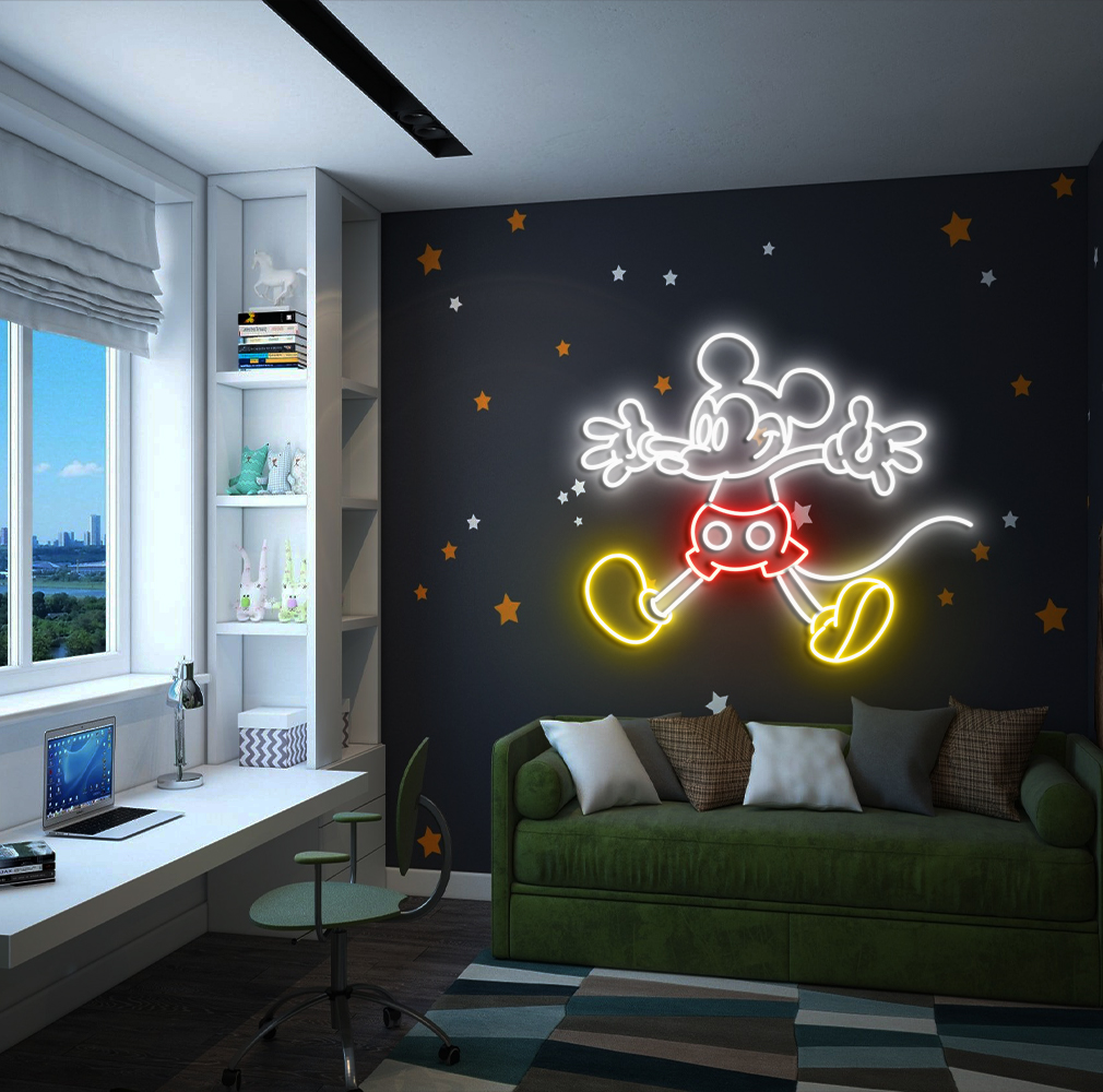 Mickey Neon Sign - Custom Personalised LED Neon Signs, Handmade Neon Light