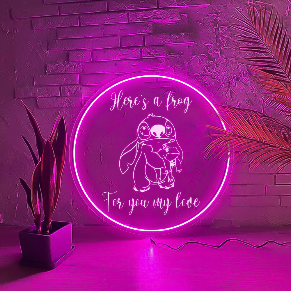 Stitch Laser Sign - Custom Personalised LED Neon Signs, Handmade Neon Light
