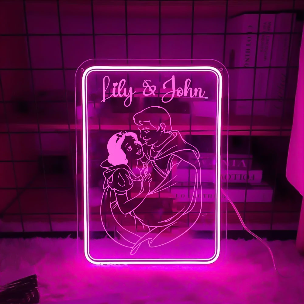 Snow White and Prince Laser Sign - Custom Personalised LED Neon Signs ...