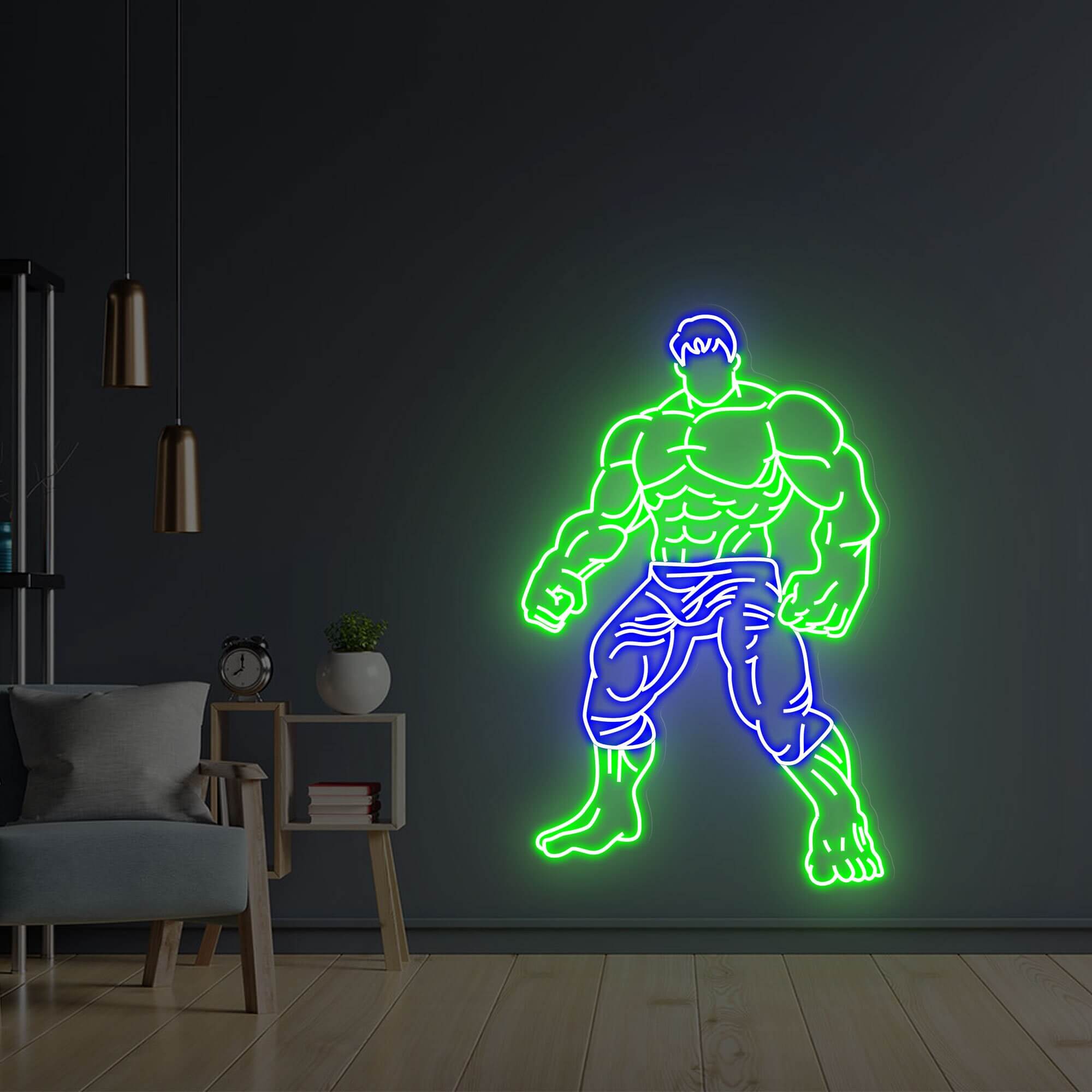 Hulk neon sign - Custom Personalised LED Neon Signs, Handmade Neon Light