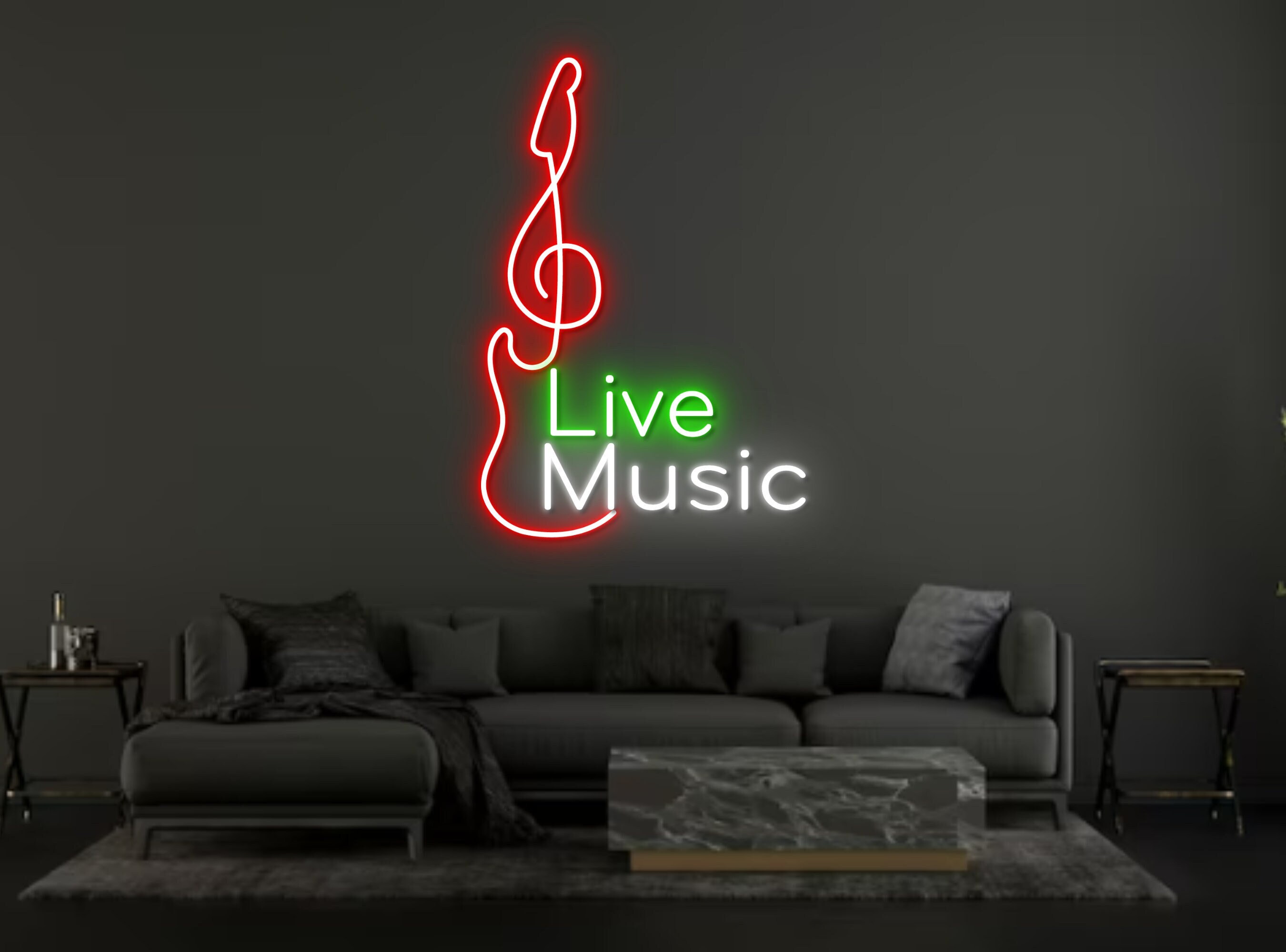 Live Music Neon Signs - Custom Personalised LED Neon Signs, Handmade ...