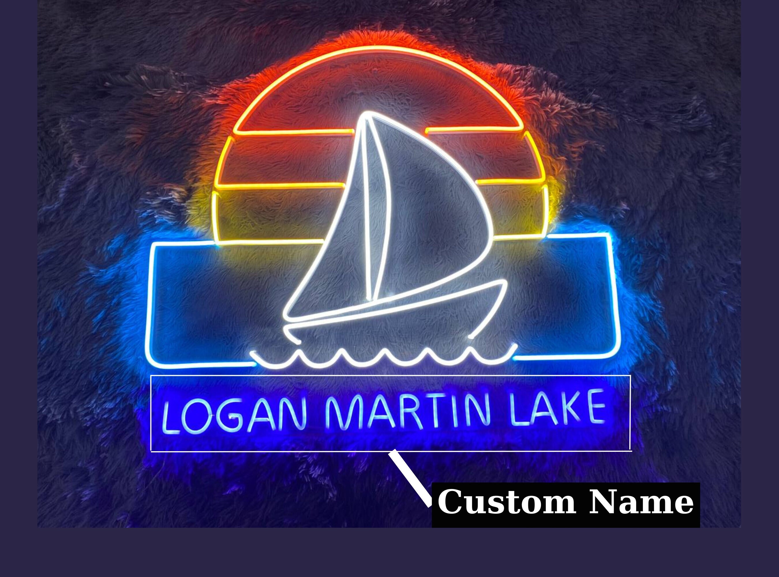 Custom Sailing Boat Neon Sign - Custom Personalised LED Neon Signs ...