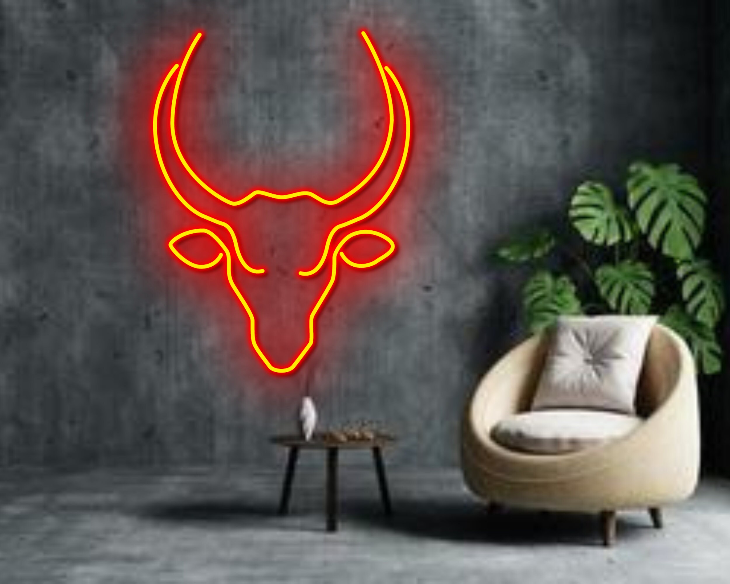 Bull Head Longhorn Skull Neon Sign - Custom Personalised LED Neon Signs ...