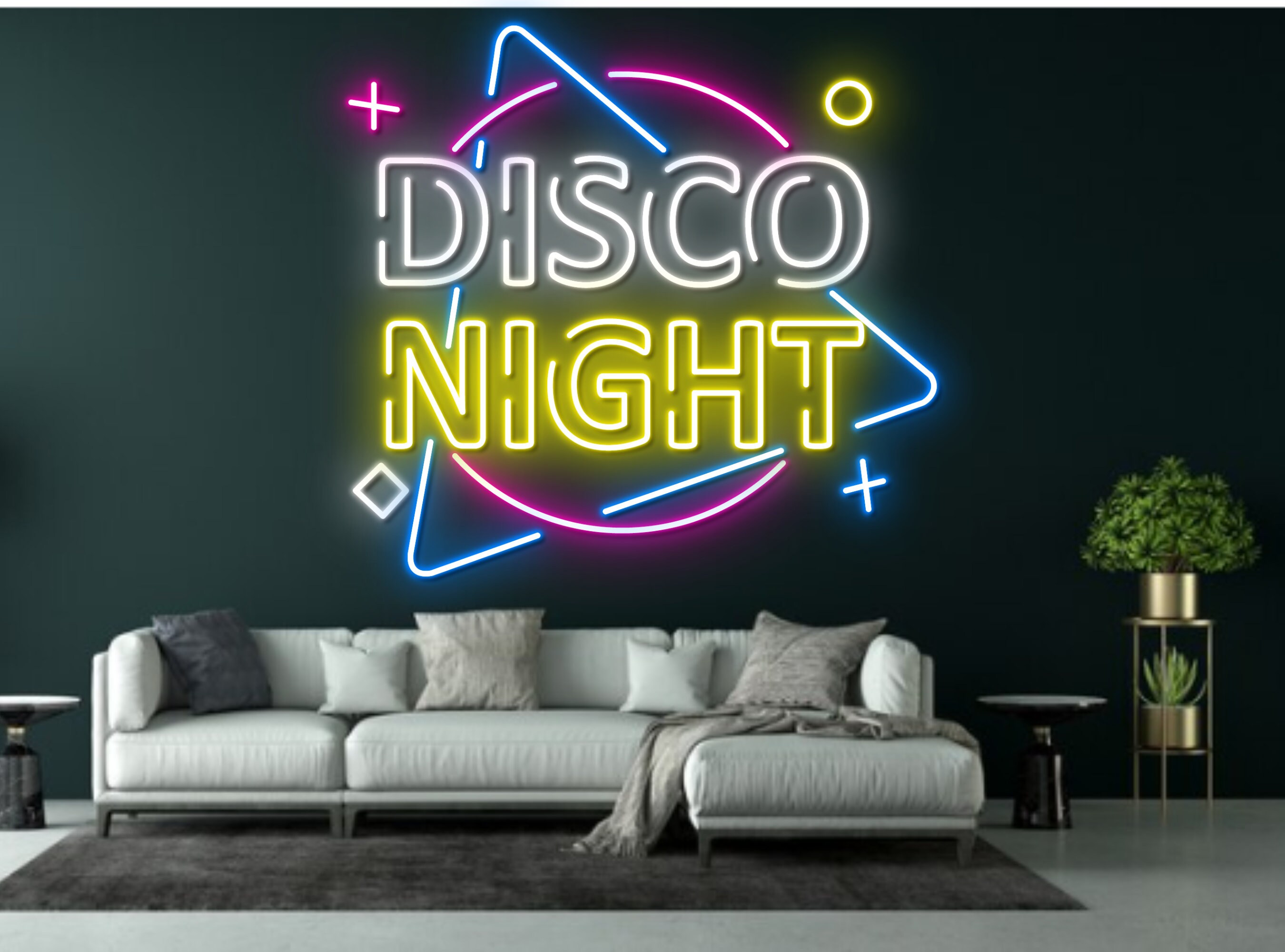 Disco Night Neon Sign DJ Zone - Custom Personalised LED Neon Signs ...