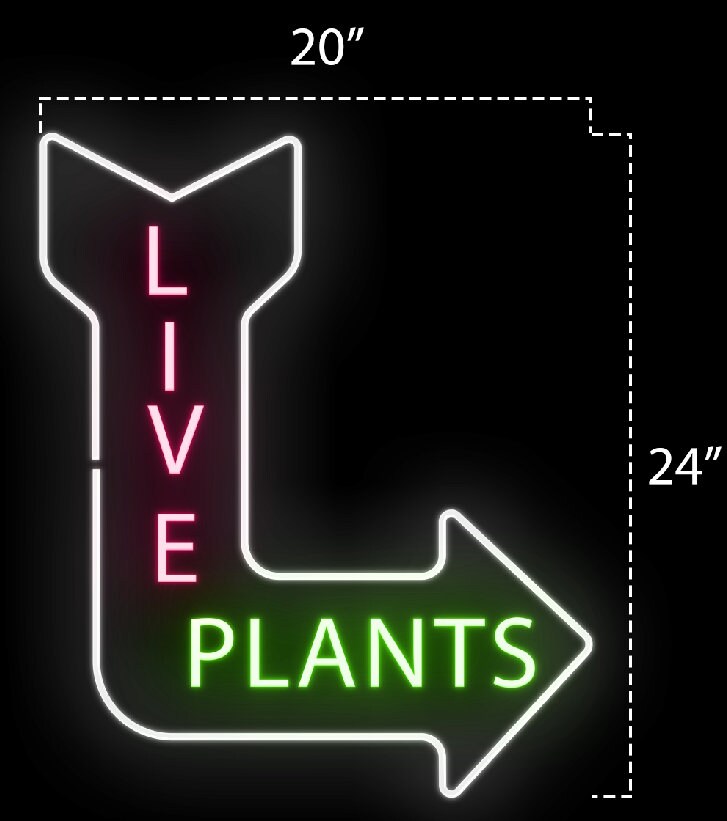 Live Plants Neon Sign - Custom Personalised LED Neon Signs, Handmade ...