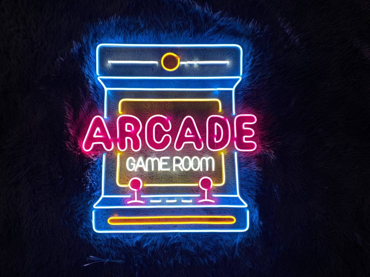 Arcade Neon Sign Game Room Decor - Custom Personalised LED Neon Signs, Handmade Neon Light