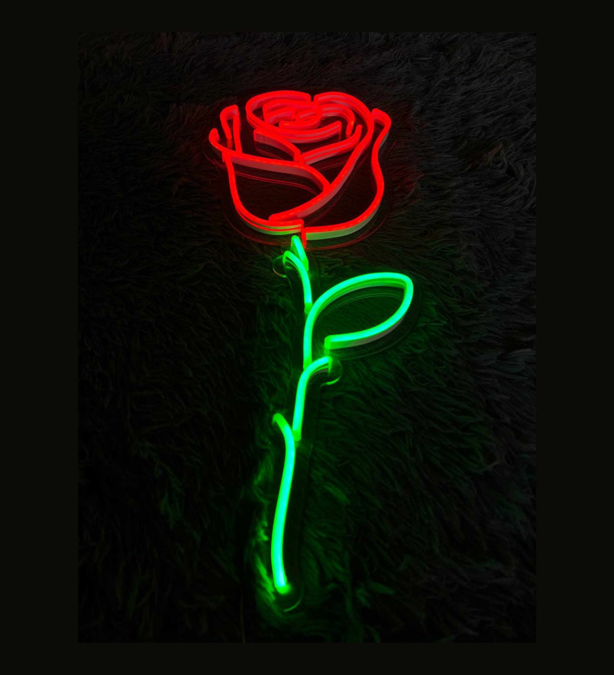 Rose Flower Neon Sign - Custom Personalised LED Neon Signs, Handmade ...