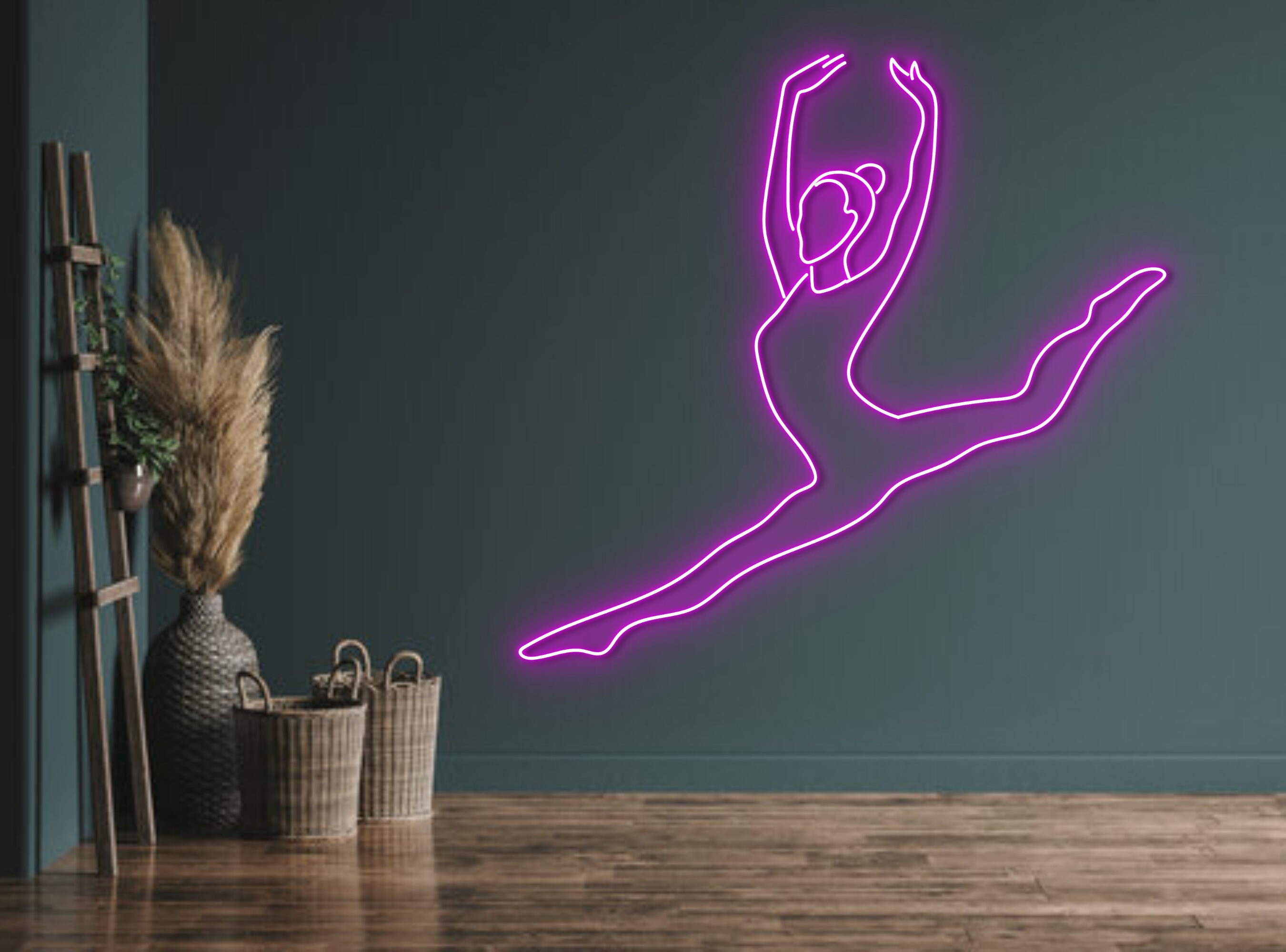 Female Gymnastics Neon Sign Gymnast Name Sign - Custom Personalised LED ...