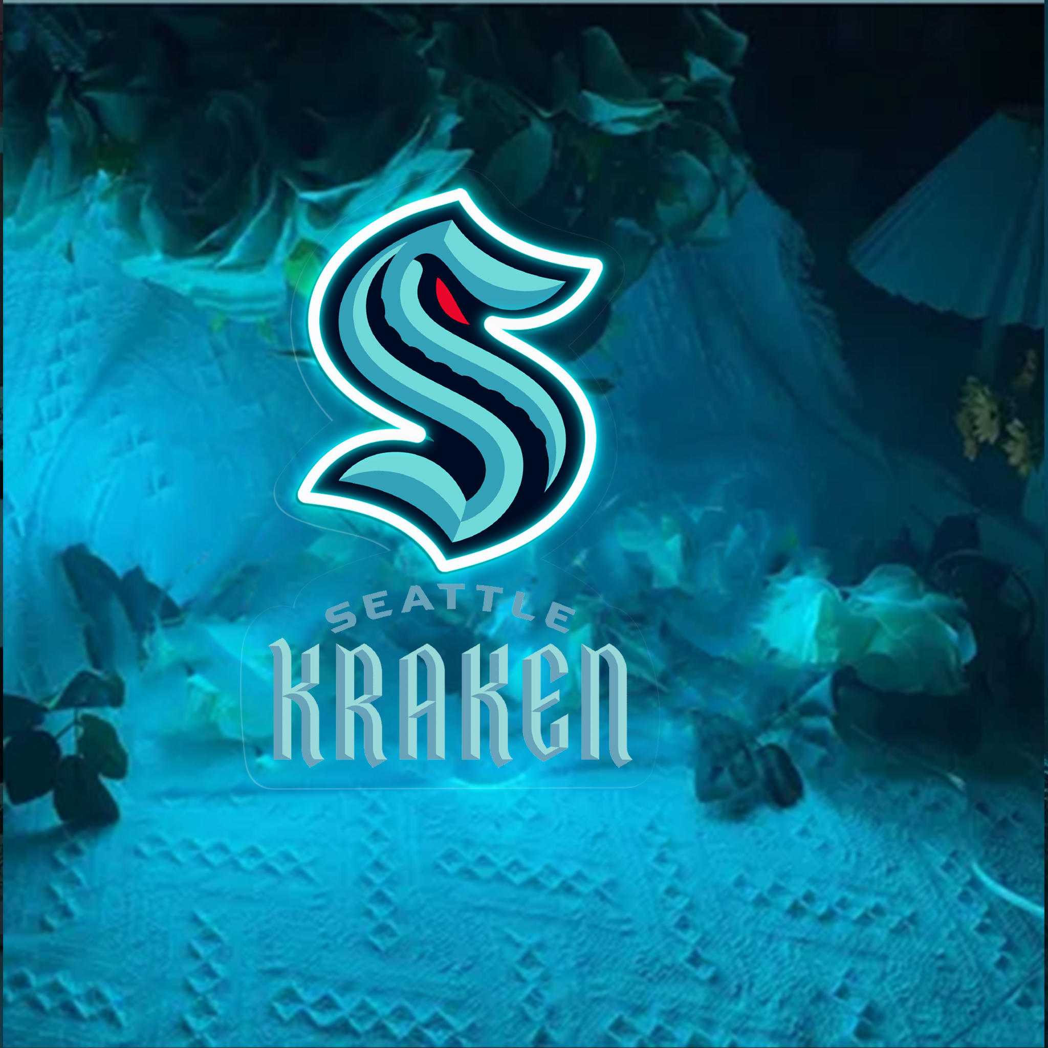 Ice Hockey Seattle Kraken UV Sign - Custom Personalised LED Neon Signs ...